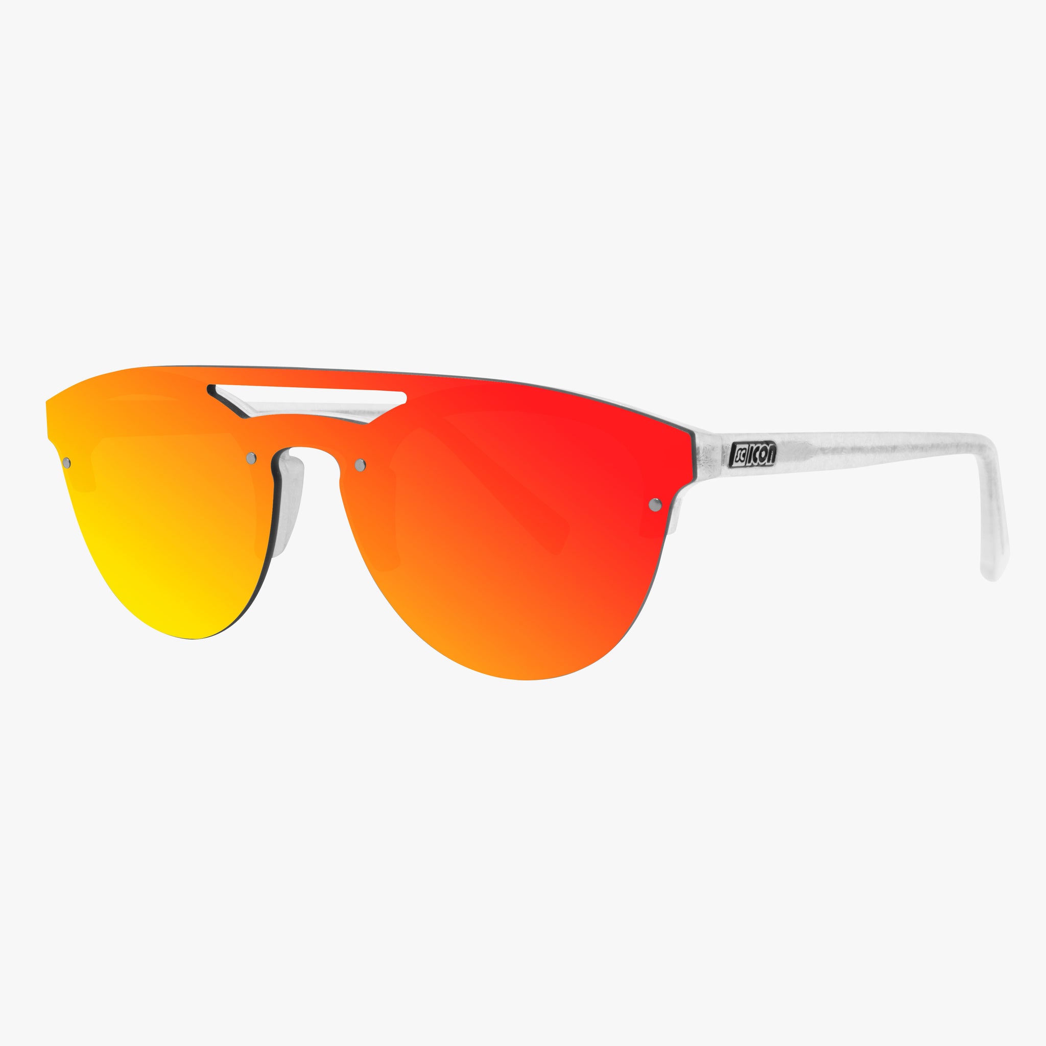 White Frame, Red Lens Cover Lifestyle Unisex Sunglasses